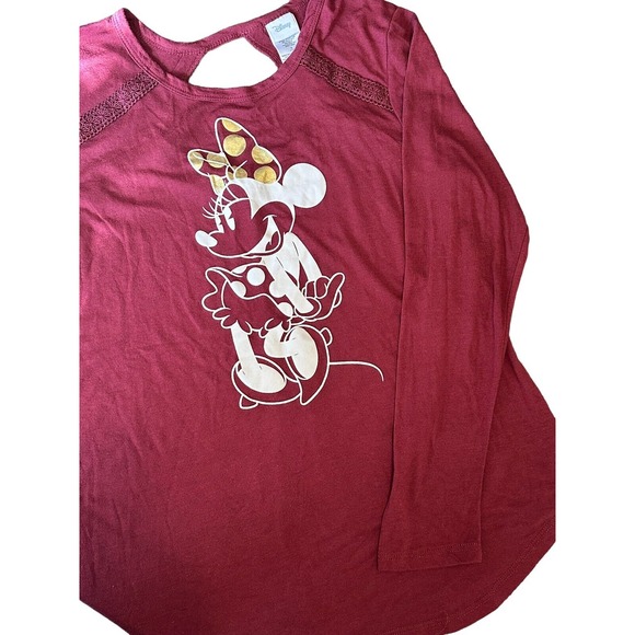 Disney | Tops | Disney Minnie Mouse Shirt L Fancy Back Wt32 | Poshmark